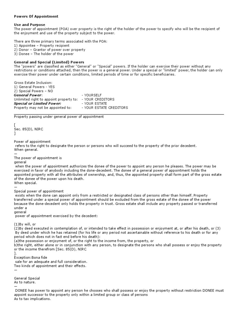 Powers of Appointment | Trust Law | Estate Planning