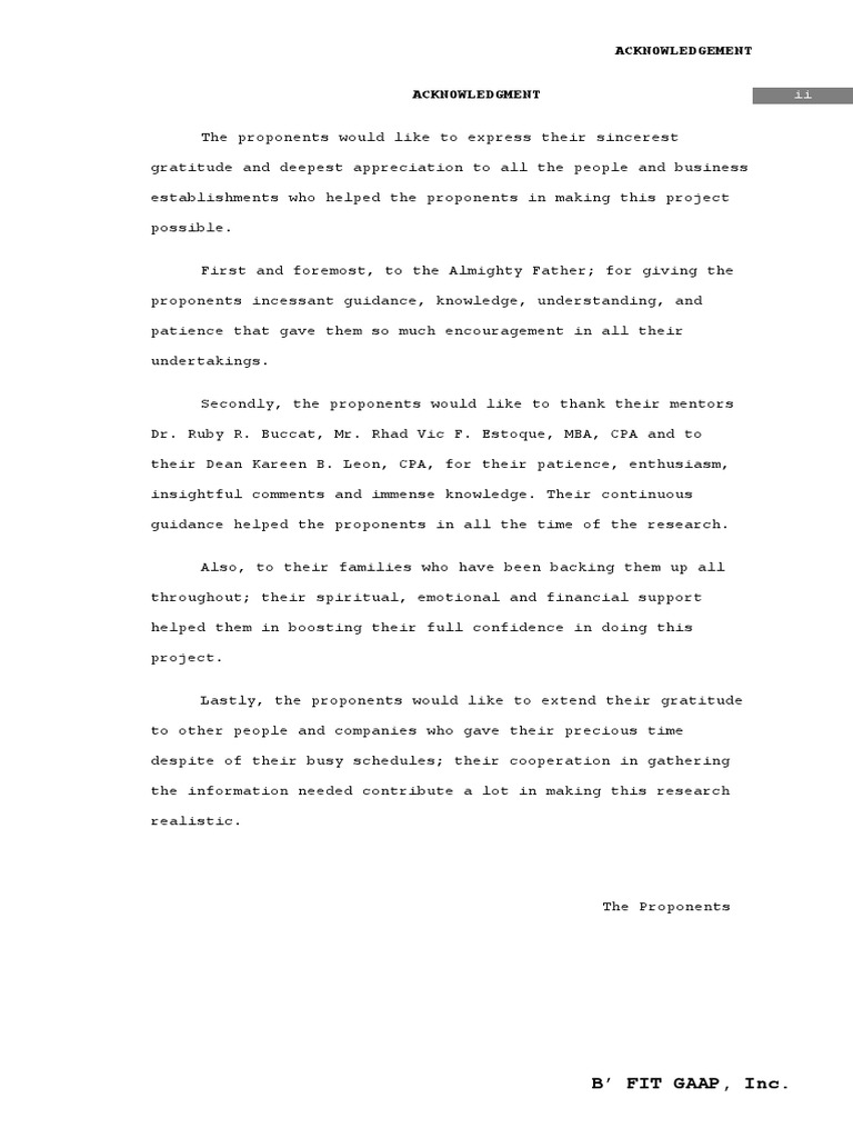 Acknowledgement | PDF | Psychology | Psychological Concepts