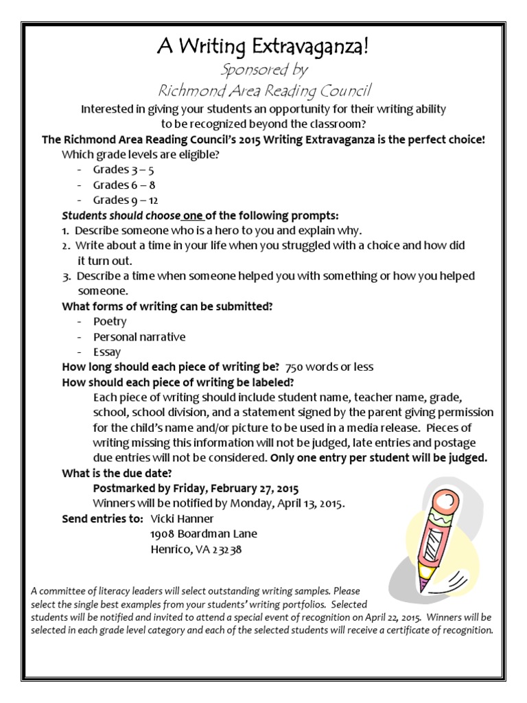 Richmond Writing Extravaganza 2015 | PDF | Behavior Modification ...