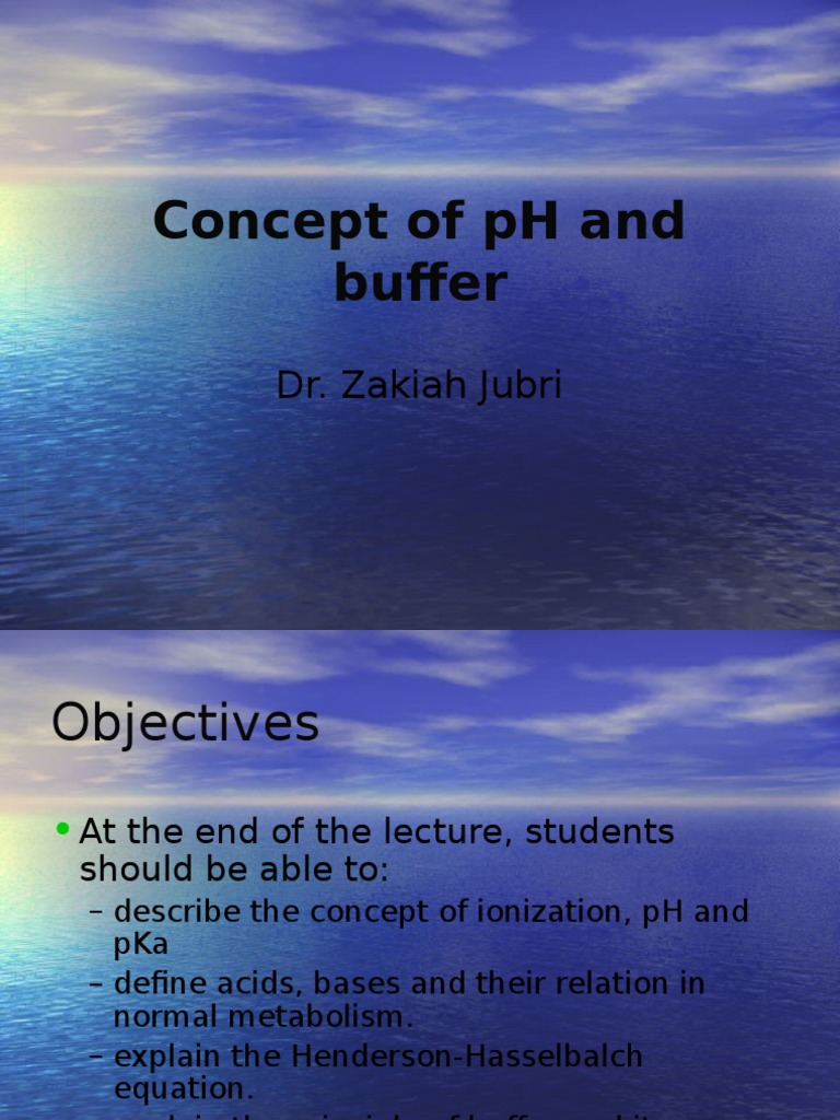 Concept of PH and Buffer | PDF | Buffer Solution | Acid Dissociation Constant