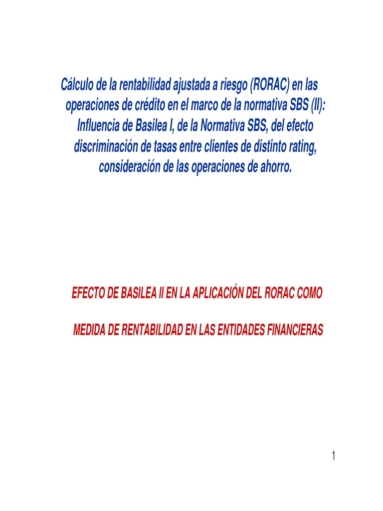 III Calculo Rorac - PDF Capitulo | PDF | Bancos | Interés