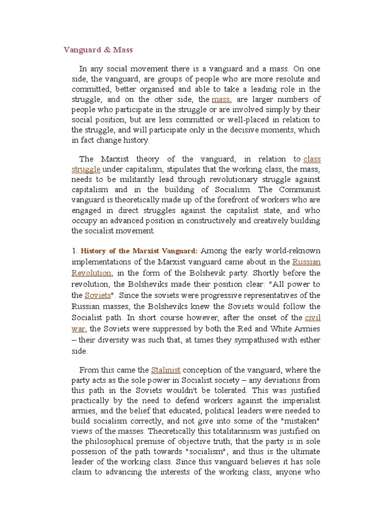 Vanguard | PDF | Socialism | Bolsheviks
