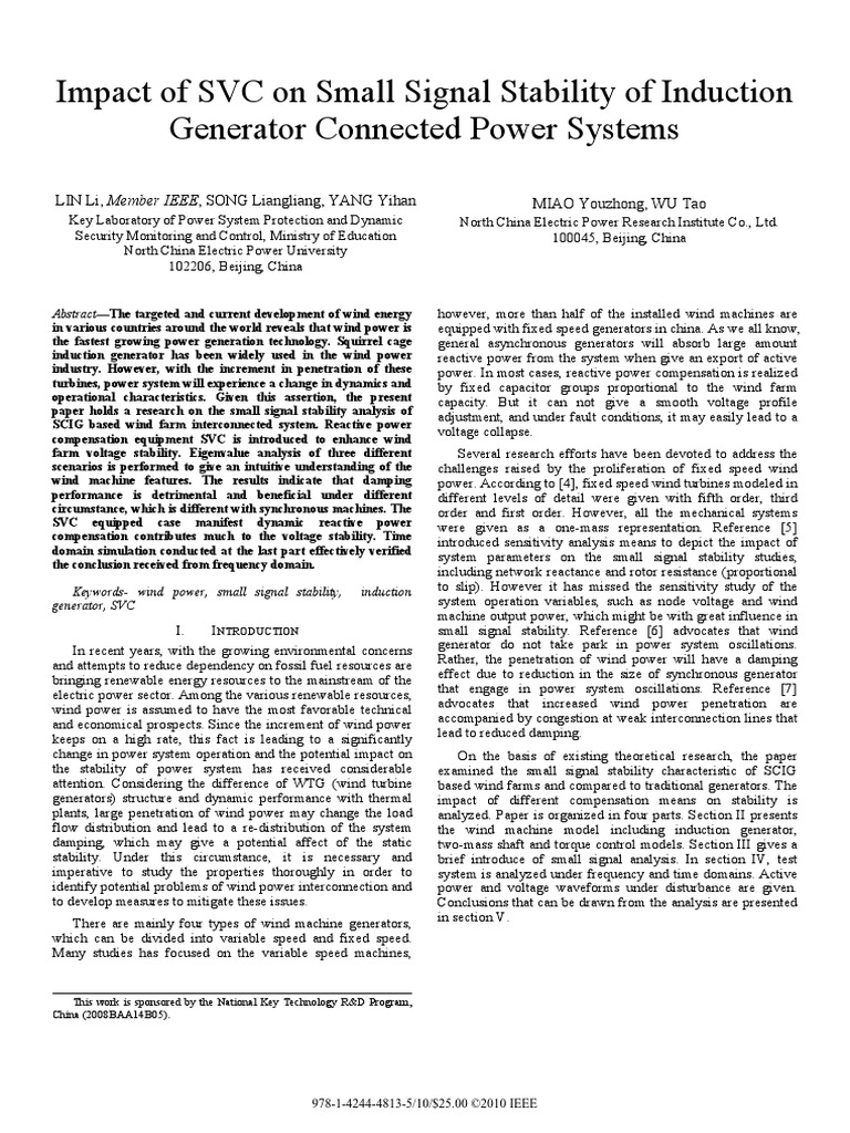 Svc Modelo Pdf Wind Power Electric Generator