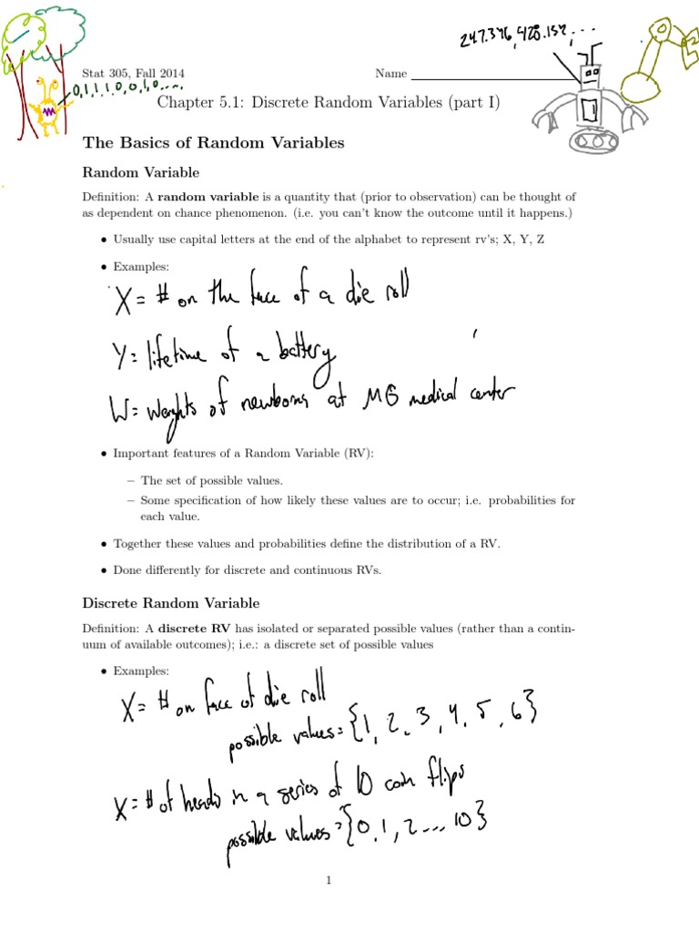 6 Annotated Ch5 Discrete Random Variables I | PDF | Probability Distribution | Random Variable