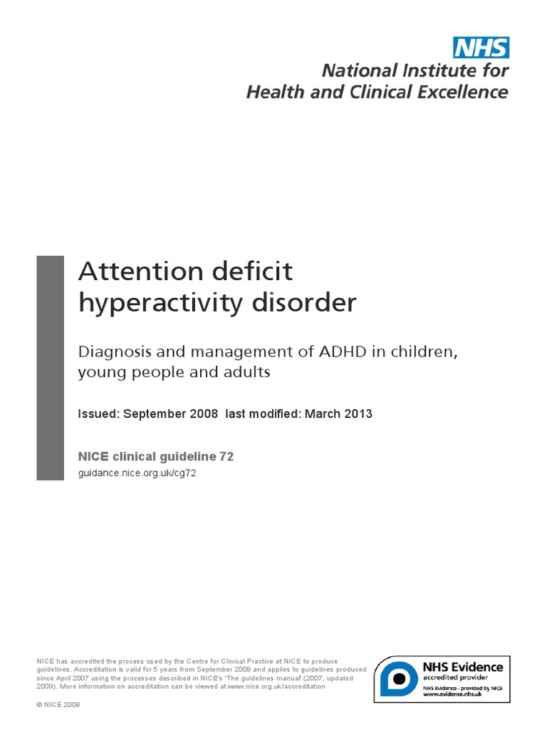 Nice Guidelines ADHD | PDF