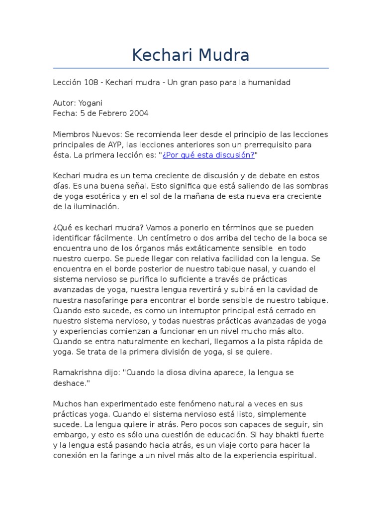 Kechari Mudra | PDF | Yoga | Celibato