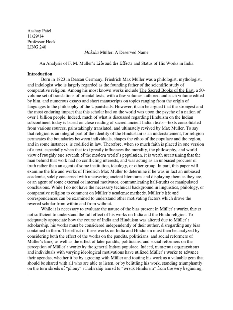 Max Muller Paper | PDF | Vedas | Vedanta