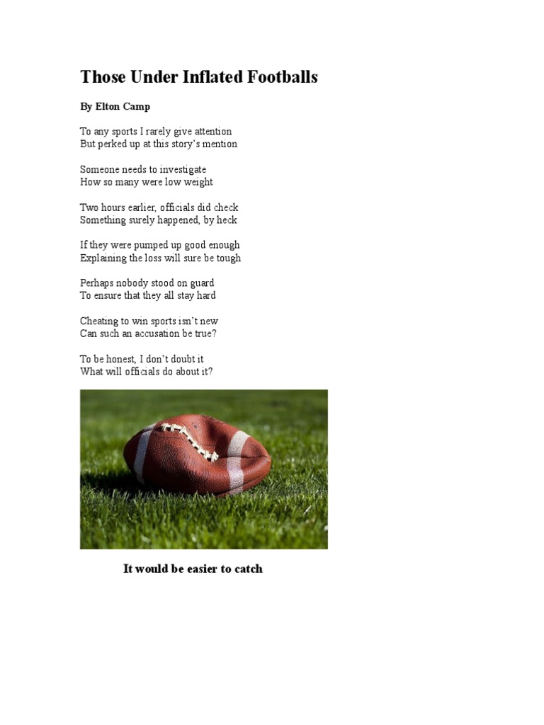 Those Under Inflated Footballs | PDF