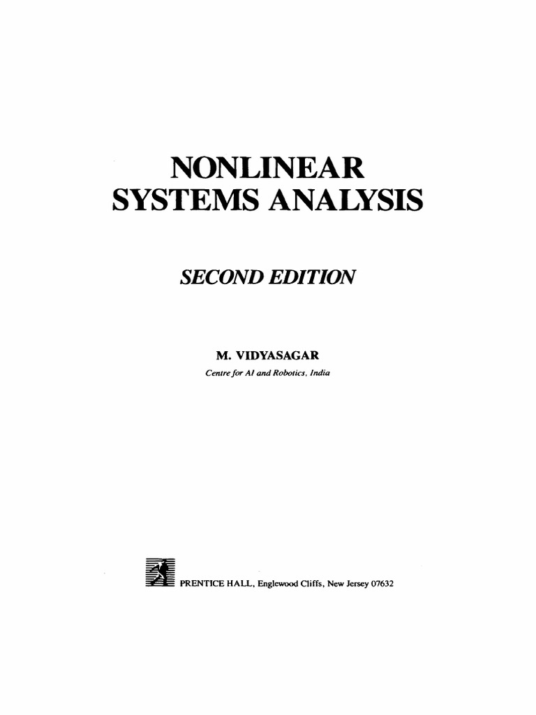 Nonlinear Systems Analysis: Second Edition | PDF | Continuous Function ...