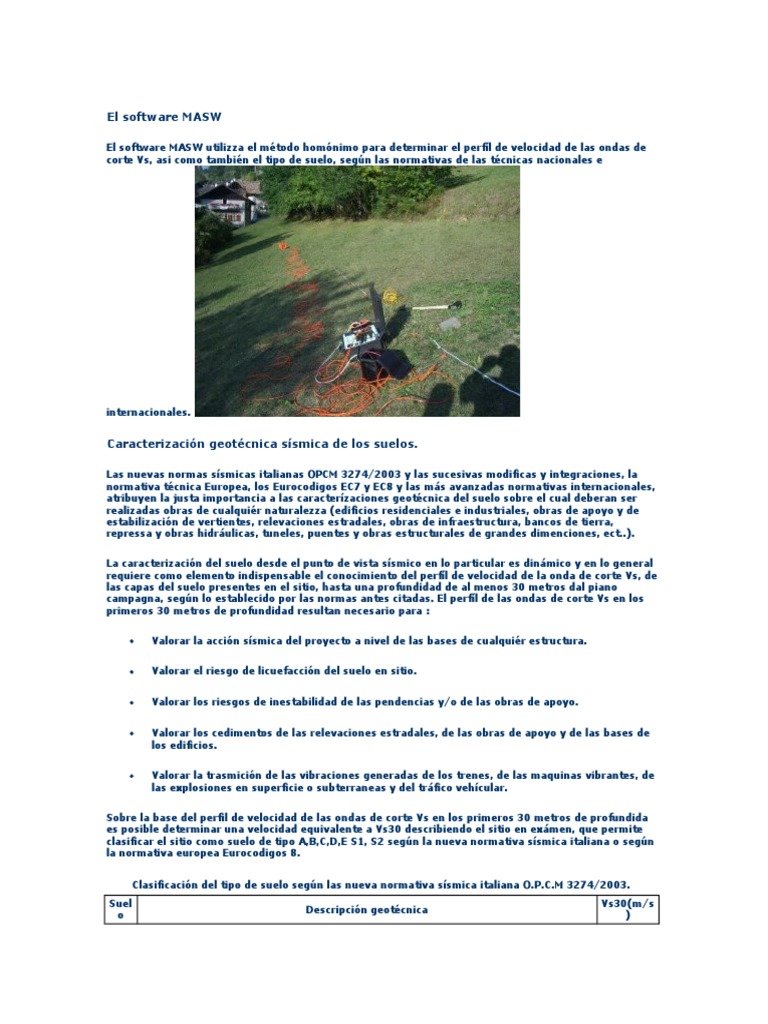 Software MASW para Caracterización Sísmica | PDF | Olas | Temblores