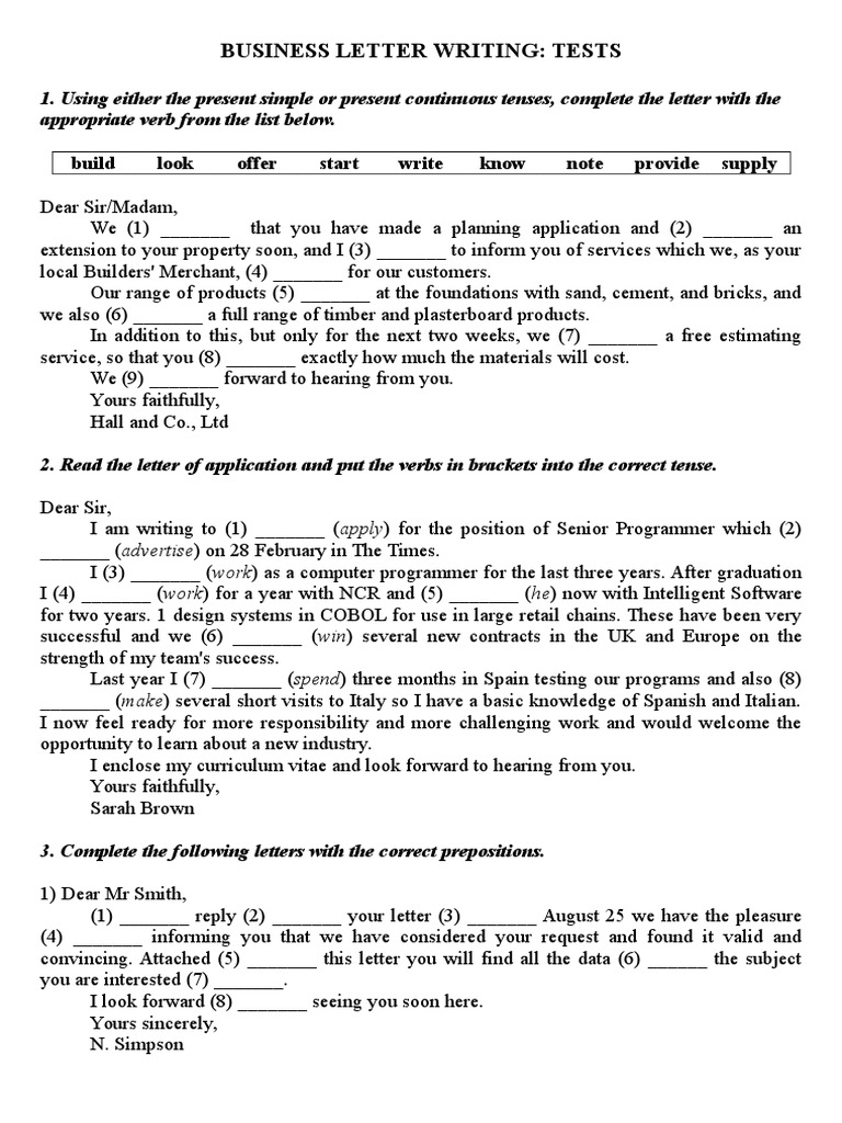 Business Letter Writing: Tests | PDF | Transaction Account | Cheque