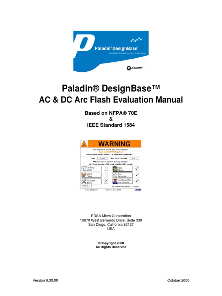 Paladin® Designbase™: Ac & DC Arc Flash Evaluation Manual | PDF | Electric Arc | Electricity