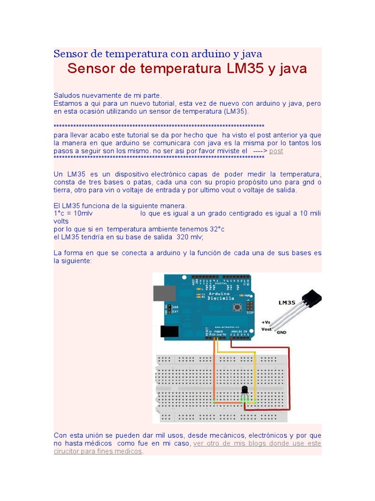 Sensor de Temperatura Con Arduino y Java | PDF | Arduino | Java (lenguaje de programación)