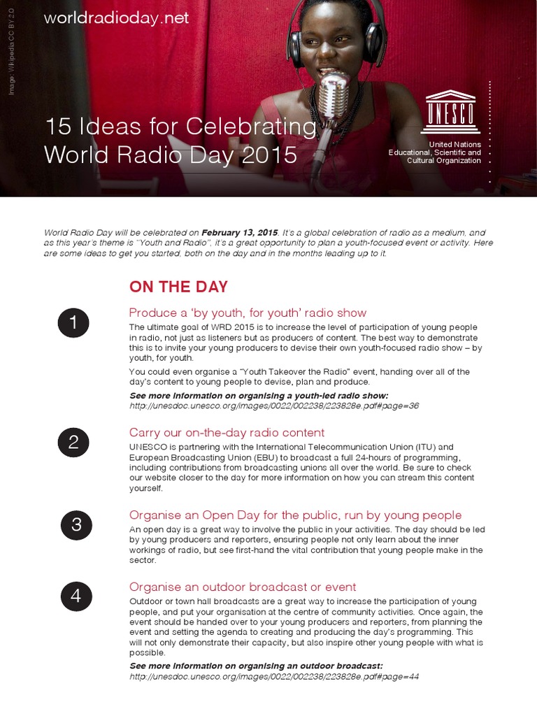 15 Ideas For Celebrating World Radio Day 2015 | PDF | Talk Radio | Mass ...