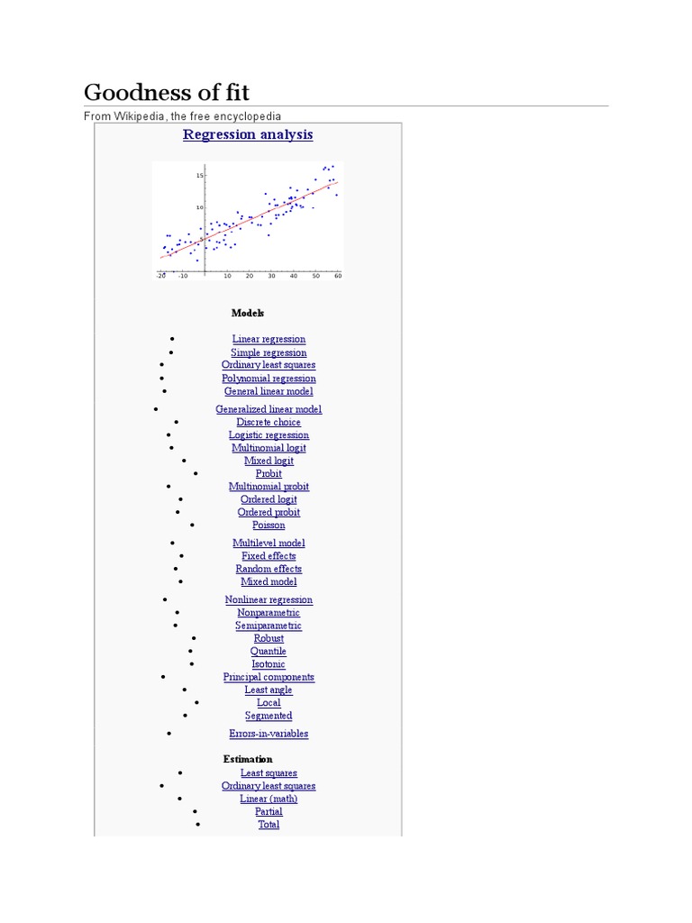 Goodness Of Fit Test Pdf Goodness Of Fit Errors And Residuals