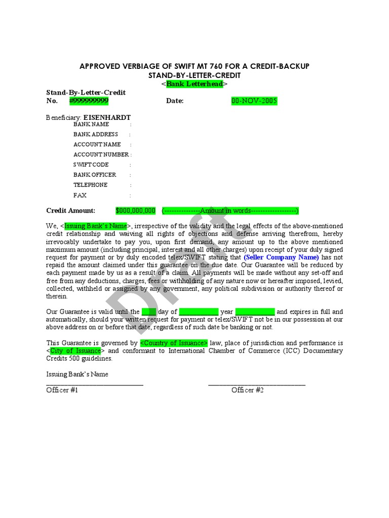 Standby Letter Of Credit Format PPT Things To Know About Letter Of