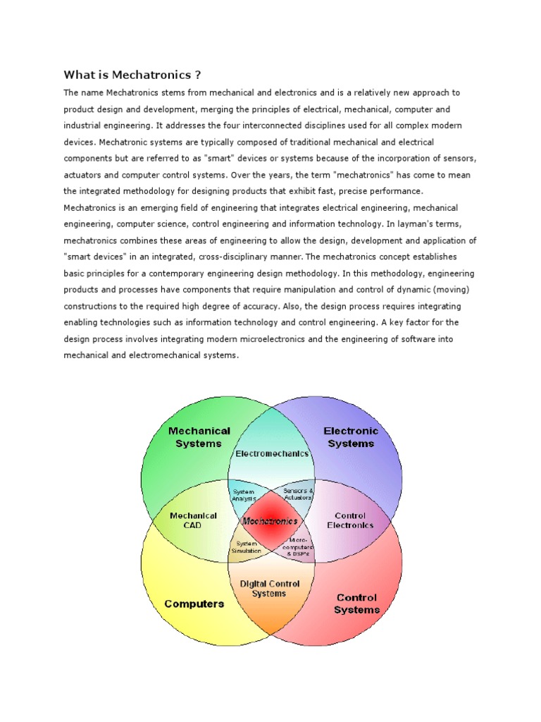 What Is Mechatronics | PDF | Machines | Mechatronics