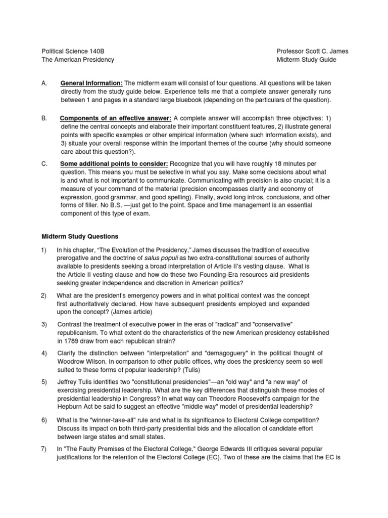 PS 140B Midterm Study Guide | PDF | Elections | Voting