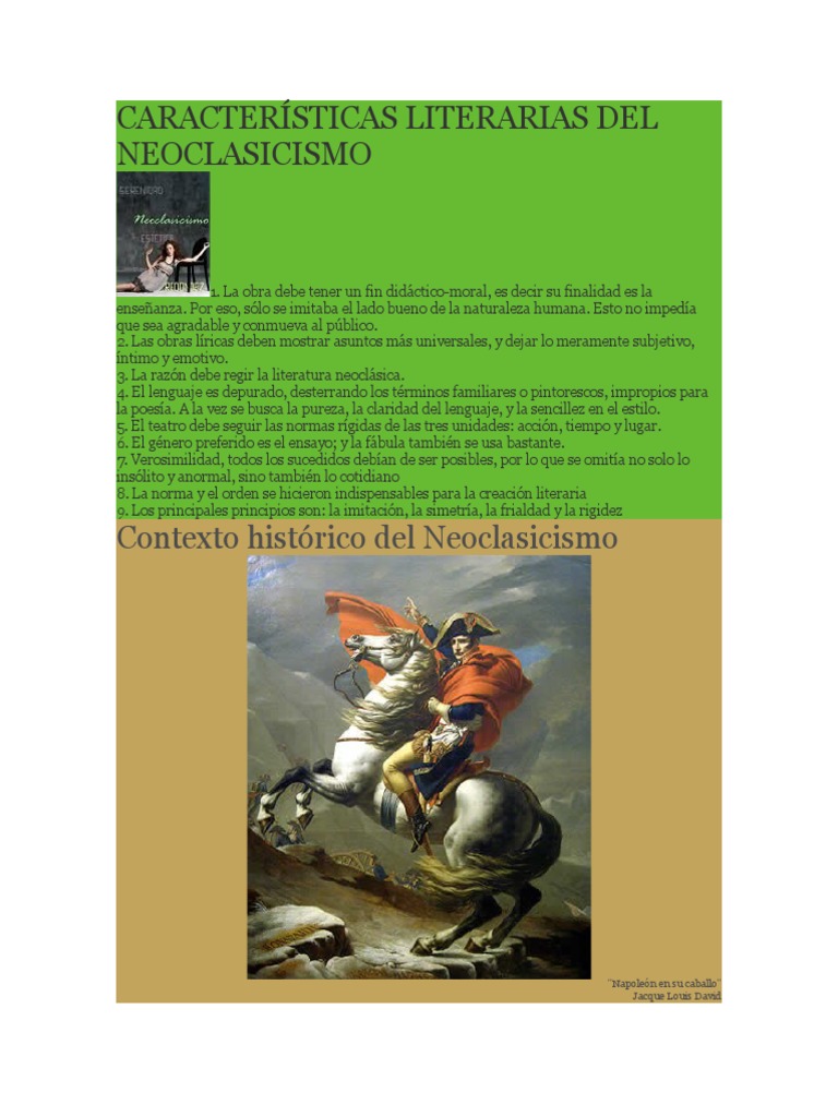 Características Literarias Del Neoclasicismo | PDF | Era de iluminacion | Science