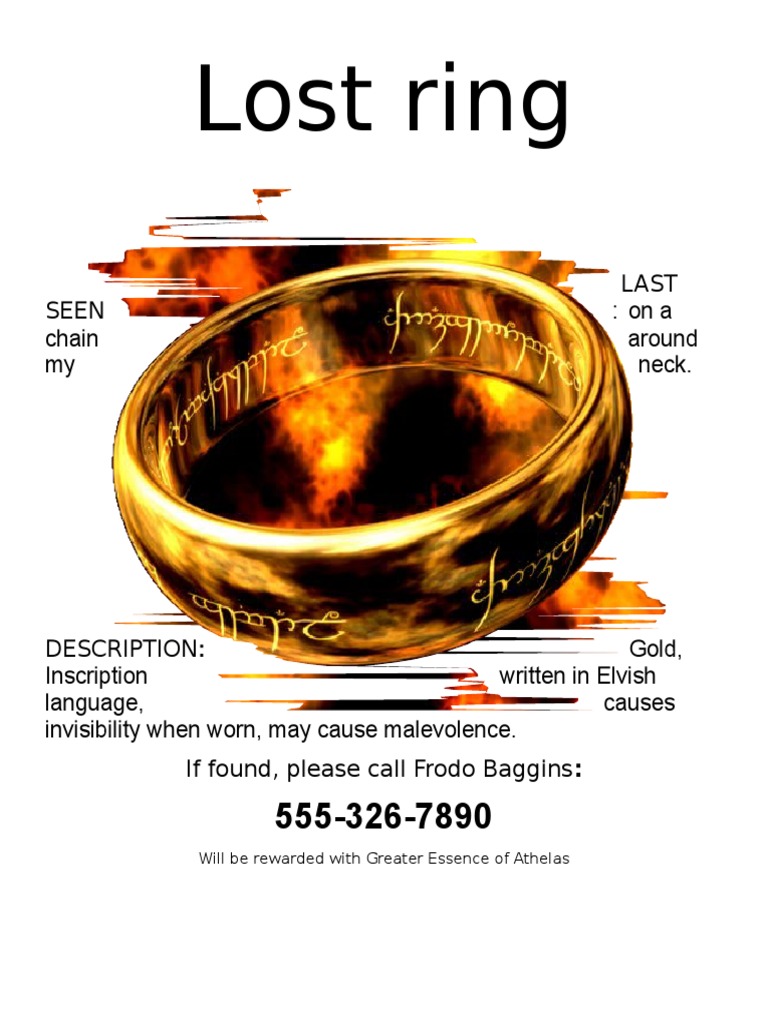 Lost Ring: Last Seen: On A Chain Around My Neck | PDF