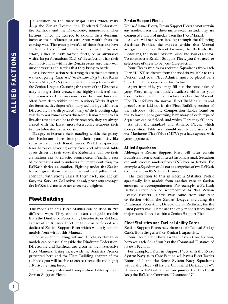 Zenian League Fleet Manual1 | PDF | Cruiser | Battleship