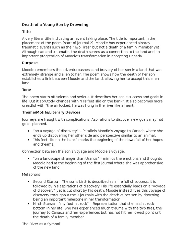 Death of a Young Son by Drowning | Poetry | Fiction & Literature