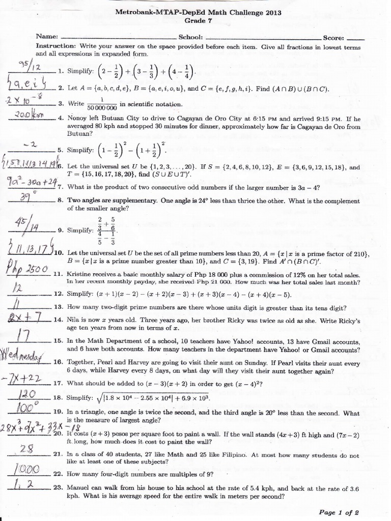 Mtaporal g7 | PDF | Numbers | Number Theory