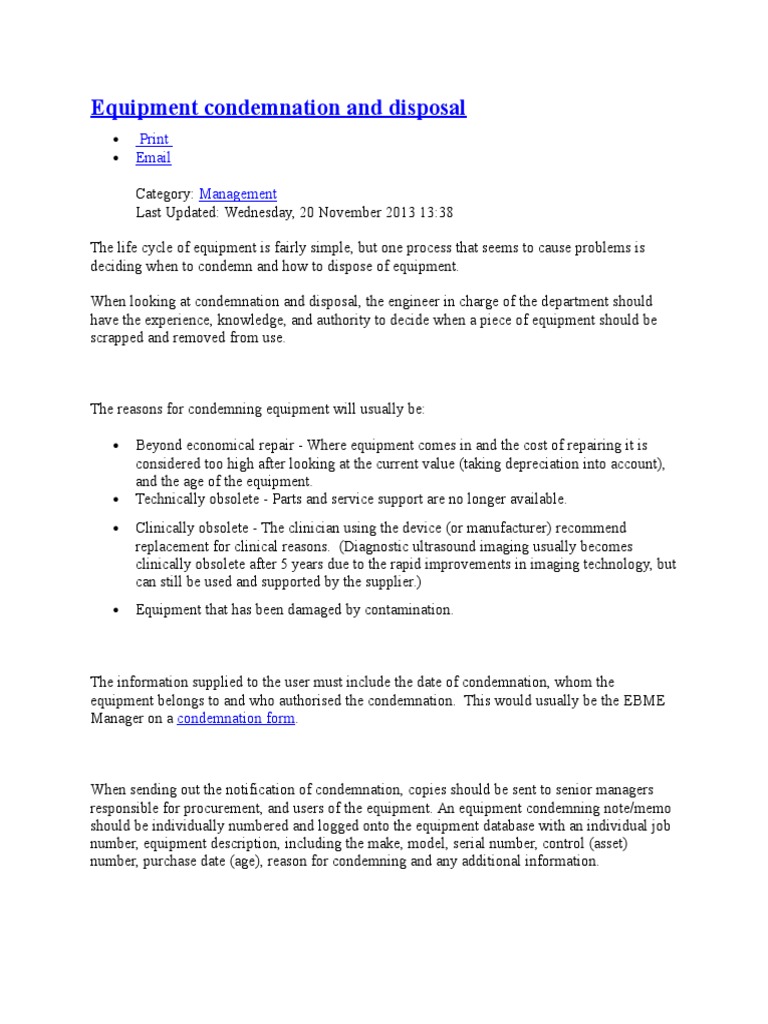 Equipment Condemnation and Disposal | Medical Imaging | Vacuum Tube ...