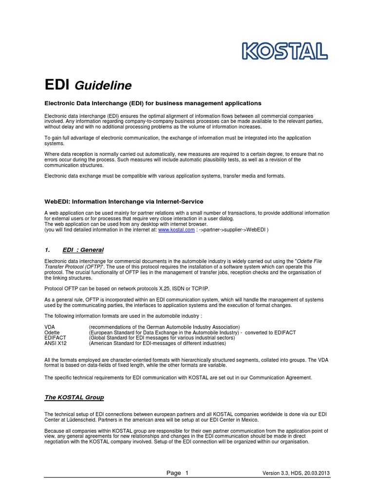 EDI Guideline V3 3 Engl | PDF | Electronic Data Interchange ...