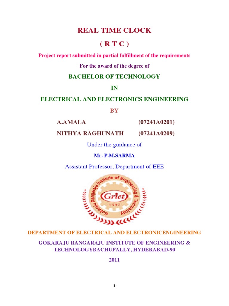 Real Time Clock | PDF | Real Time Computing | Electrical Engineering Real Time Clock | PDF | Real Time Computing | Electrical Engineering