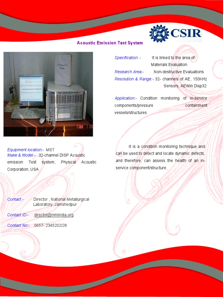 Acoustic Emission Test System Overview | PDF | Science & Mathematics ...