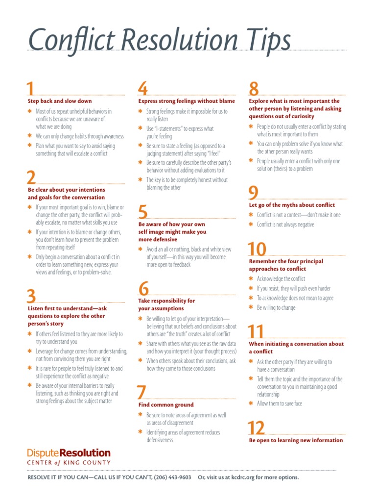 Conflict Resolution Poster | PDF | Emergence | Social Psychology