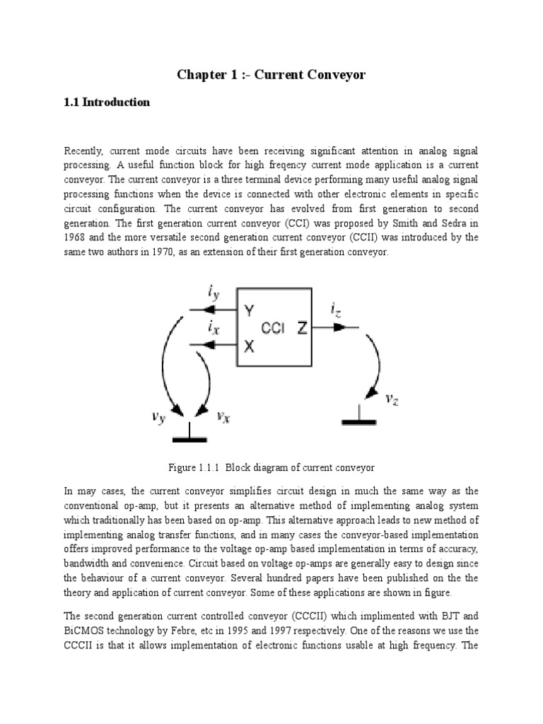 Current Conveyor | PDF | Amplifier | Mosfet