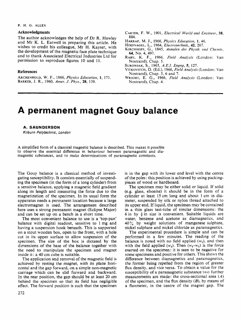 Gouy Balance | Physical Quantities | Electromagnetism