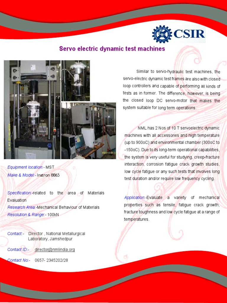 Servo Electric Dynamic Test Machines | PDF