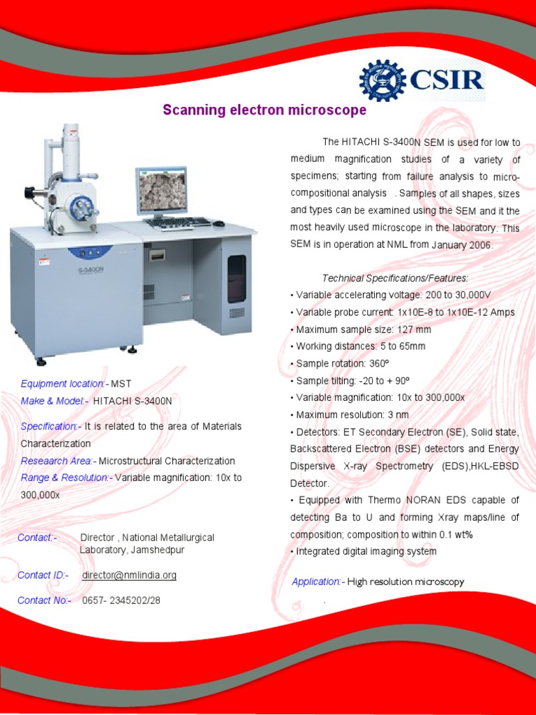Scanning Electron Microscope | PDF | Computers | Technology & Engineering