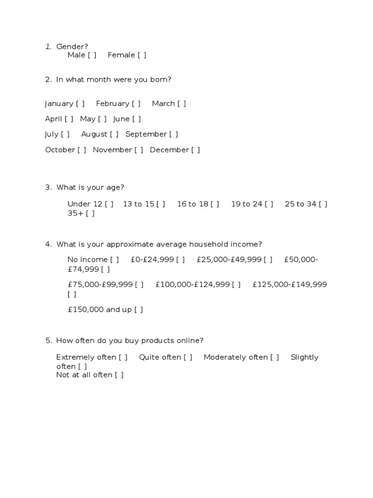 Crime Thriller Survey Questionnaire | PDF | Games & Activities | Self ...