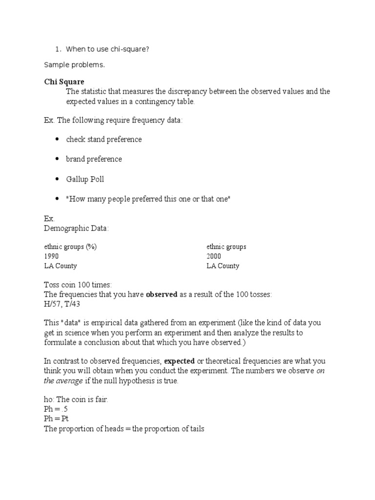 When To Use Chi-Square? Sample Problems | Download Free PDF | Chi ...