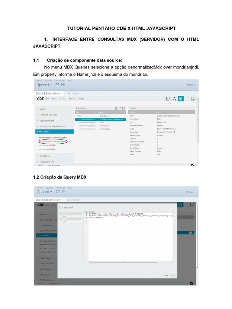 Tutorial Pentaho CDE X HTML Javascript | Download grátis PDF | Script ...