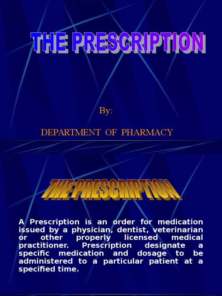 The Prescription | PDF | Healthcare Quality | Medical Prescription