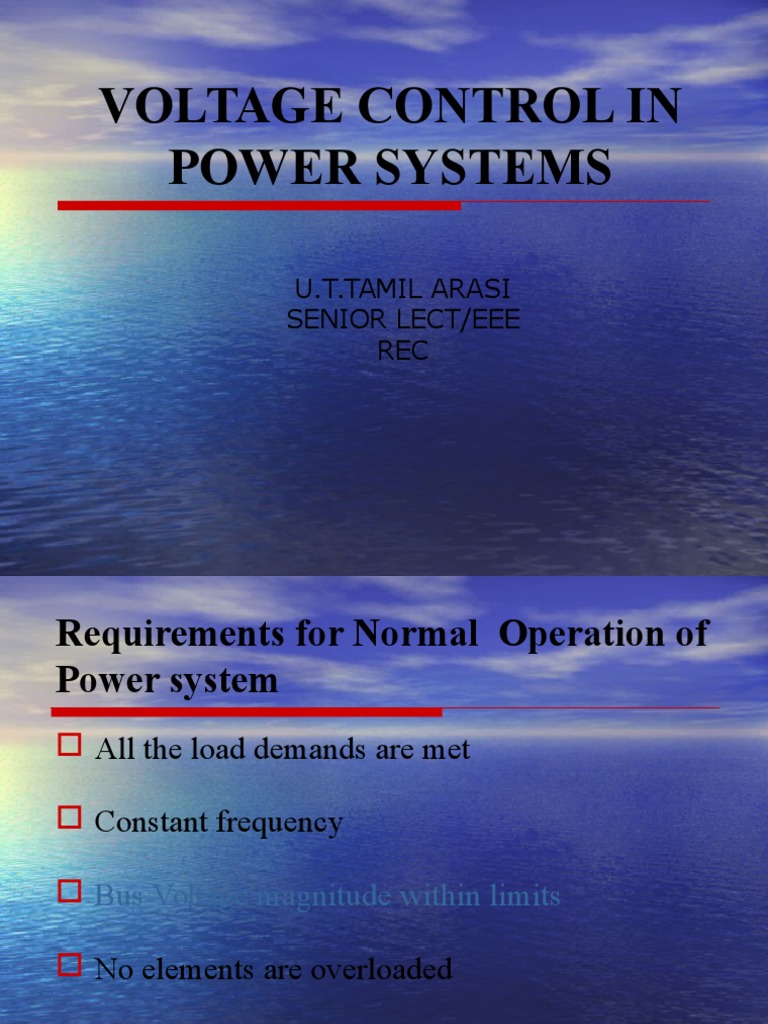 Voltage Control & Reactive Power | PDF | Ac Power | Electric Power System