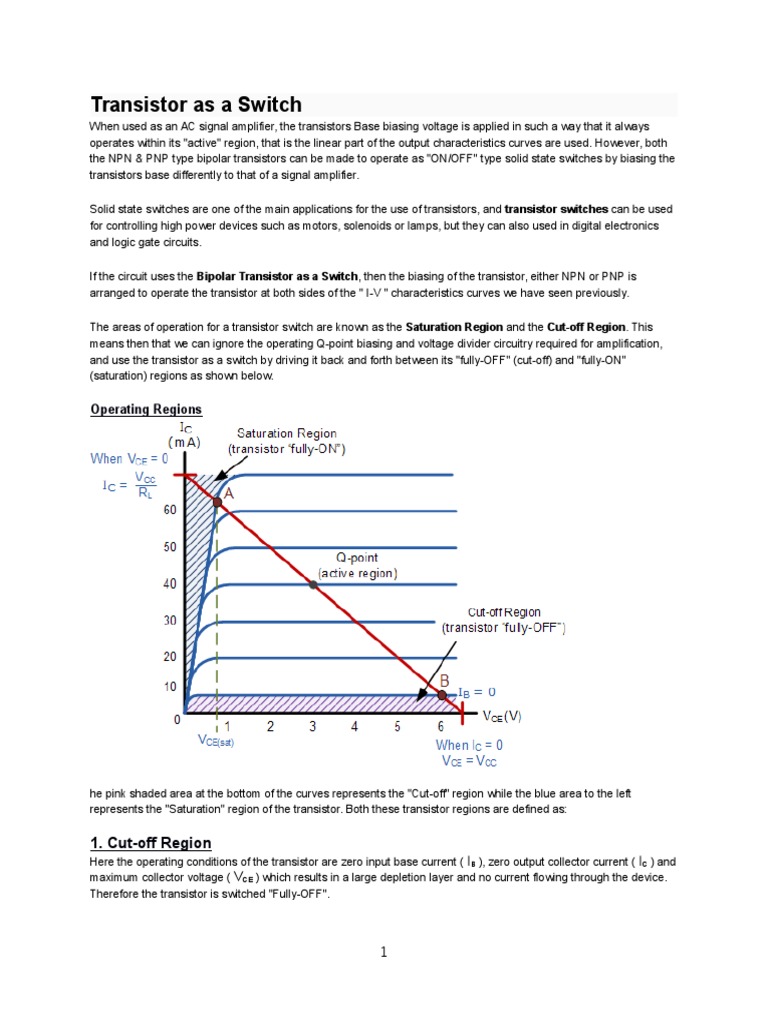 Transistor As A Switch Pdf Bipolar Junction Transistor Transistor