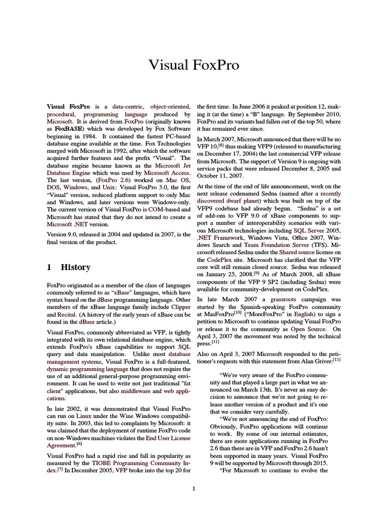 Visual FoxPro | PDF | Software Engineering | Application Software