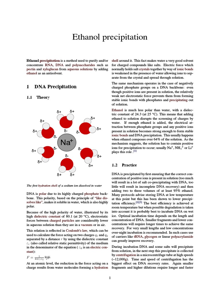 Ethanol Precipitation | Chemistry | Physical Chemistry