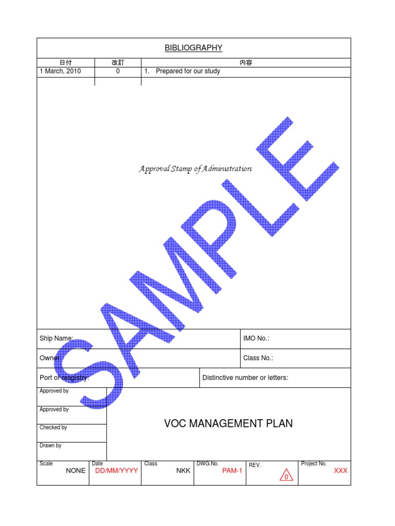 Sample VOC Plan | PDF | Volatile Organic Compound | Oil Tanker