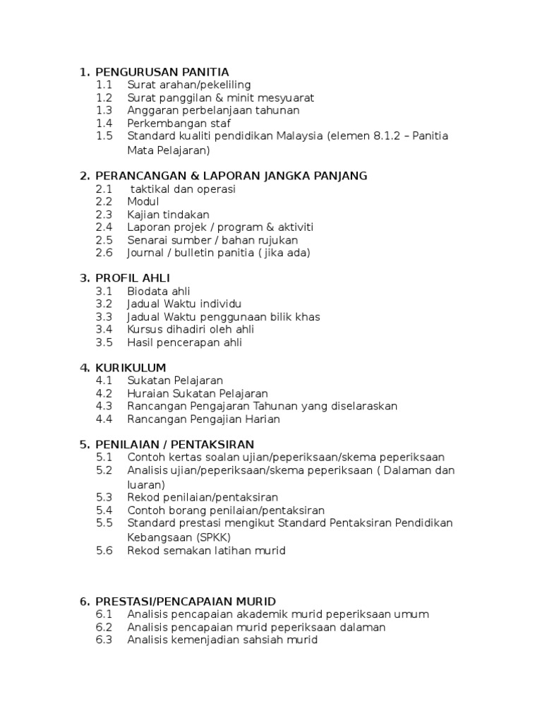 File Pengurusan Panitia | PDF