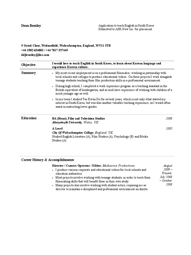 Dean Bentley: Aberystwyth University, Wales, UK. City of Wolverhampton ...