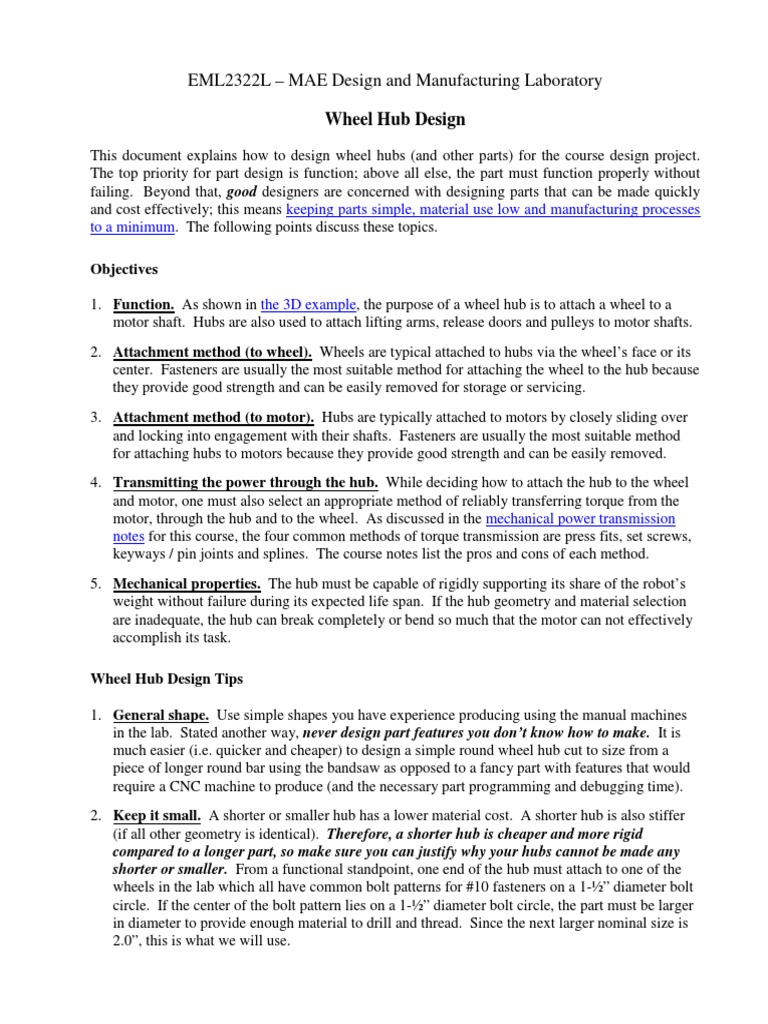 EML2322L Wheel Hub Design | PDF | Engineering Tolerance | Screw
