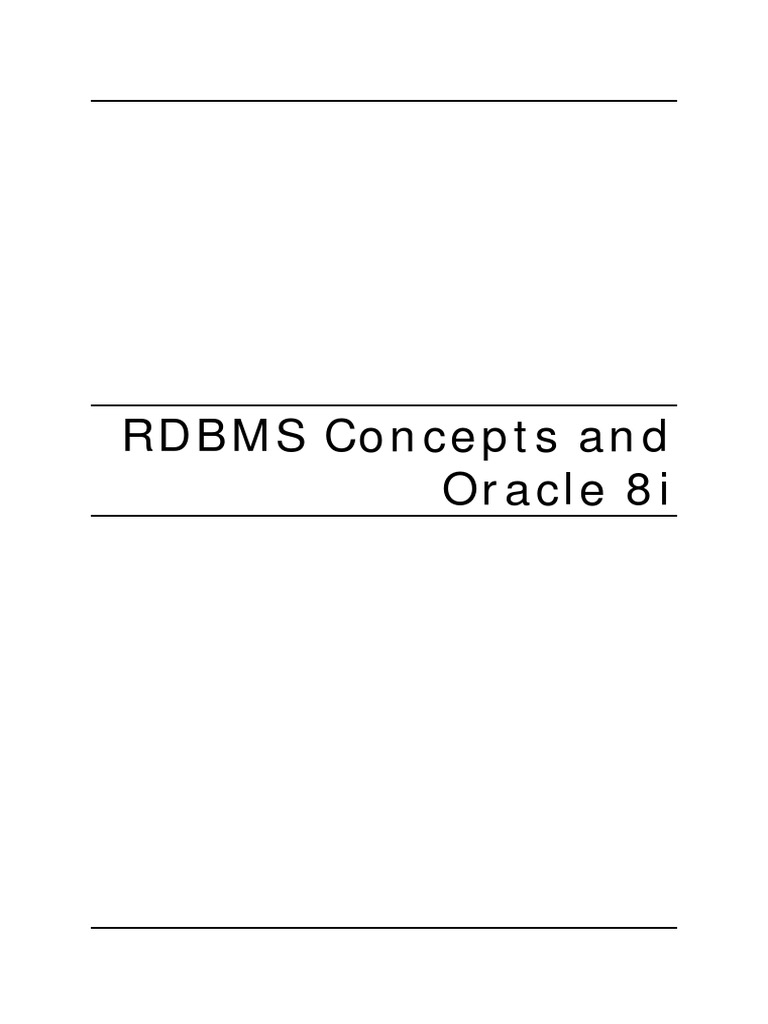 Rdb Ms Concepts And Oracle 8 I Pdf Relational Model Databases