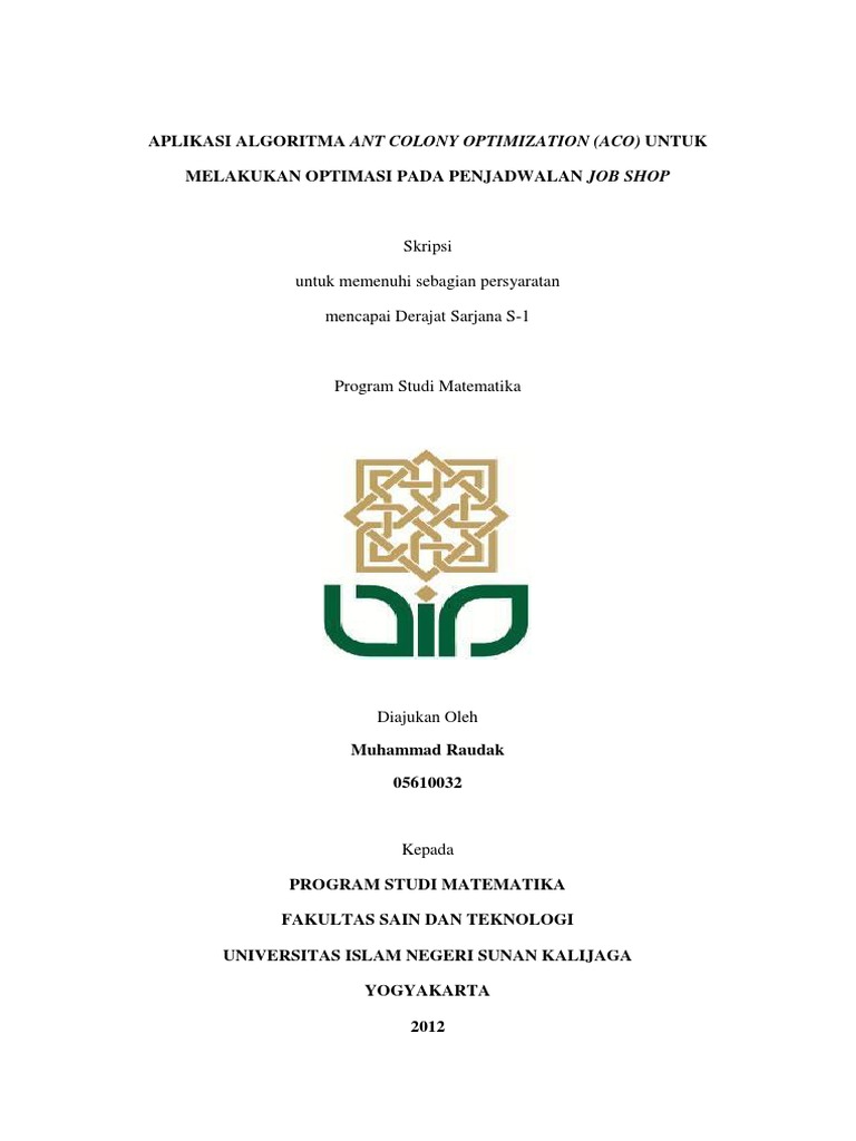 Aplikasi Algoritma Ant Colony Optimization (Aco) | PDF